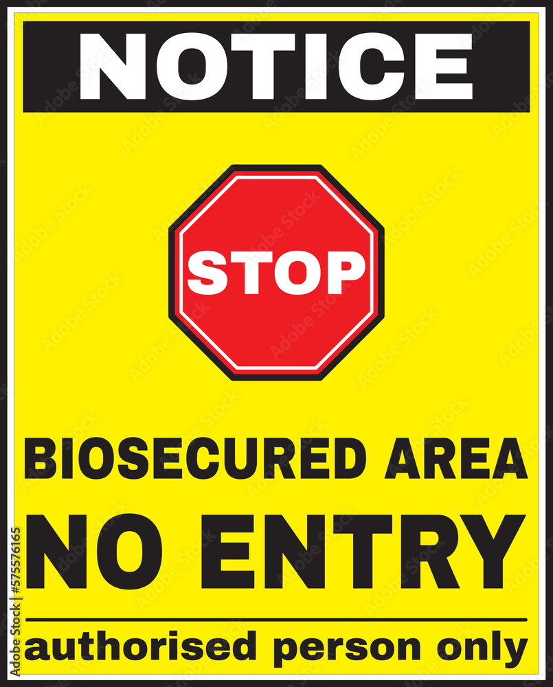 Biosecured area no entry authorized person only sign vector eps 素材庫向量圖 ...