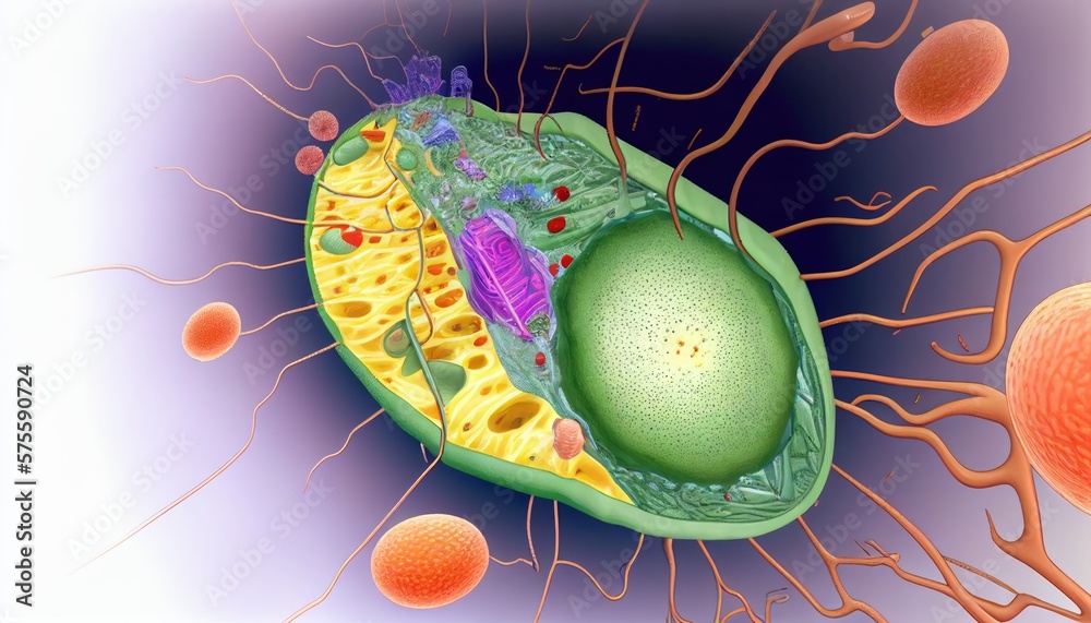 Detailed Microscopic Image of a Human Cell - Structure and Functions ...