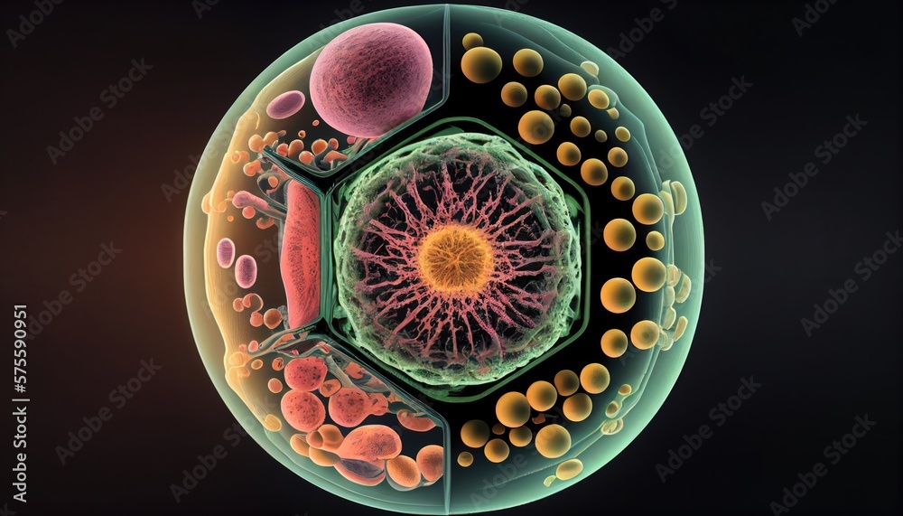 Detailed Microscopic Image of a Human Cell - Structure and Functions ...