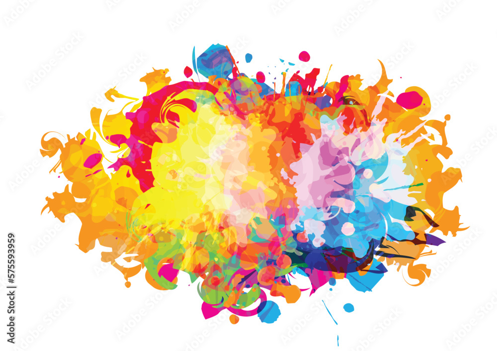 Abstract vector splatter color design background. splash color ...