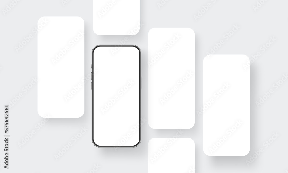 Phone With Blank App Screens. Mockup for Mobile Apps Designs. Vector ...