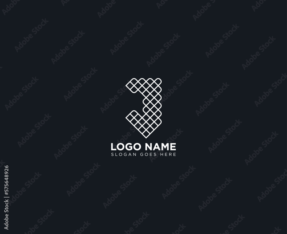 Letter J monogram, j alphabet, Grid-style template Stock Vector | Adobe ...