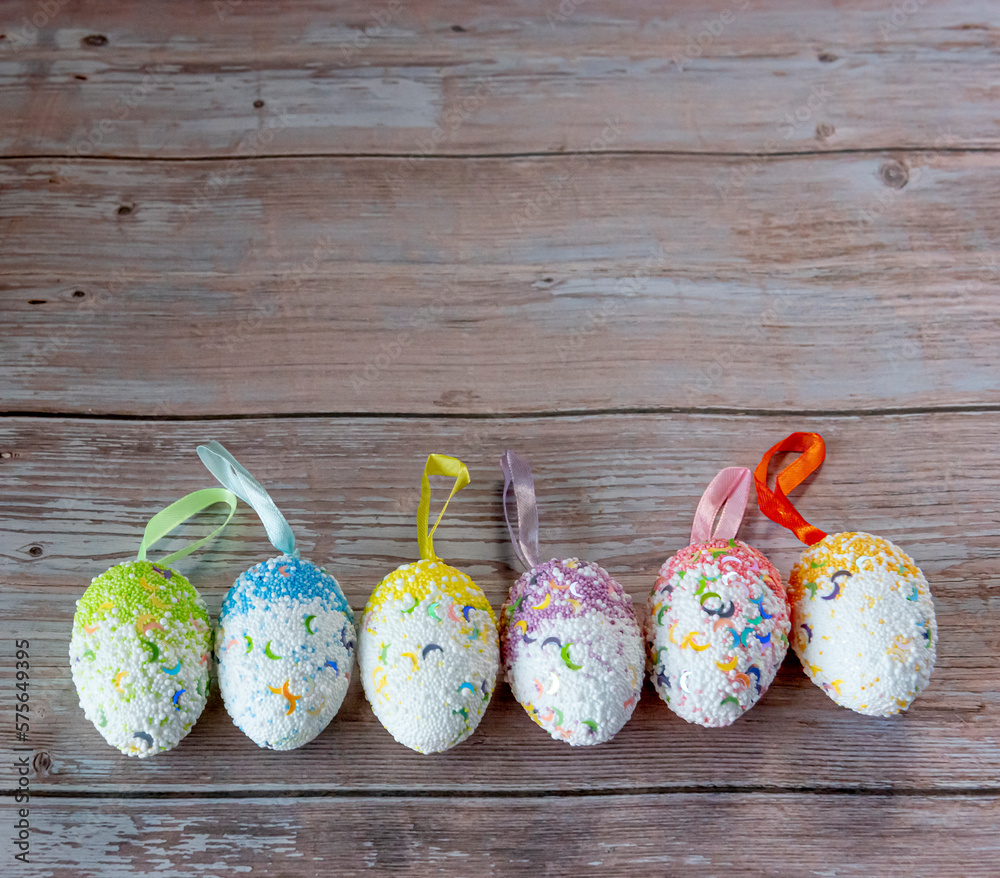 Funny Easter background with bunny, sheep and Easter eggs. Letter of ...