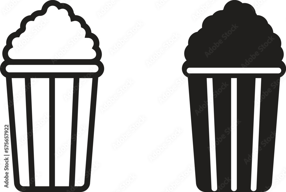 Popcorn icon simple trendy flat style line and solid Isolated vector ...