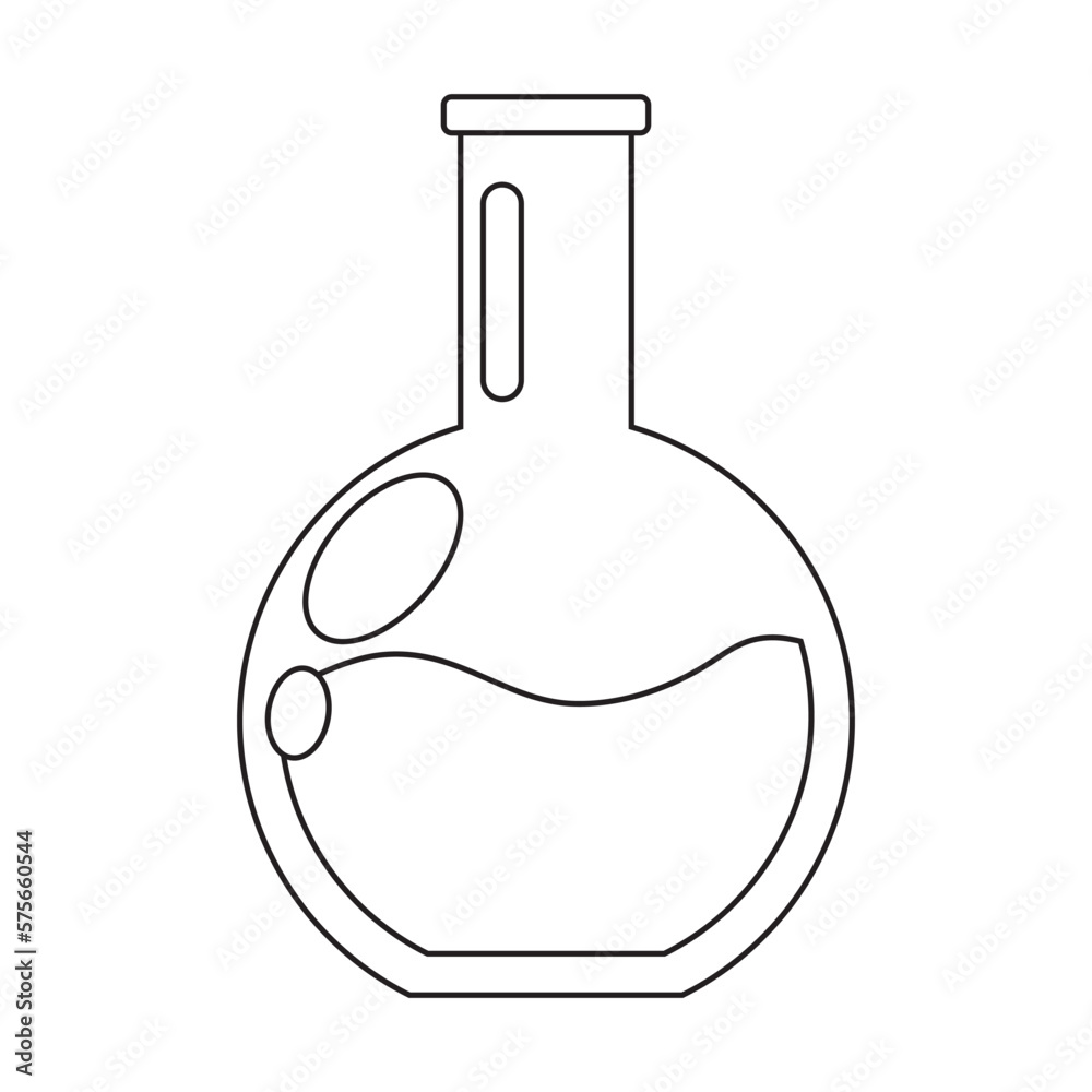 Vector de Stock Laboratory equipment. Outline, lineart glass tubes ...