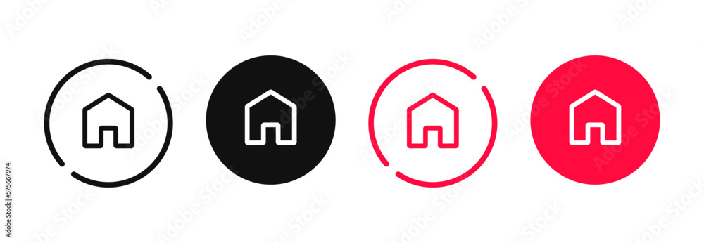 Minimal modern home, homepage, base, main page, house push button icon ...