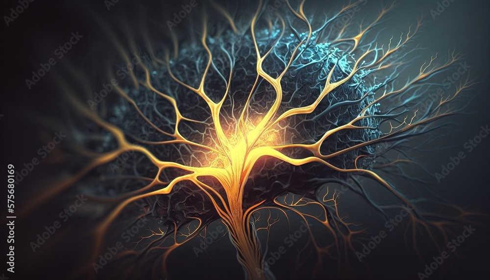 Ilustración de Stock Synapses neurales scientifiques multicolores du ...