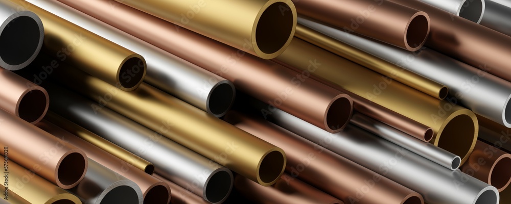 Aluminum, copper and brass mixed round tube profiles stack frame ...
