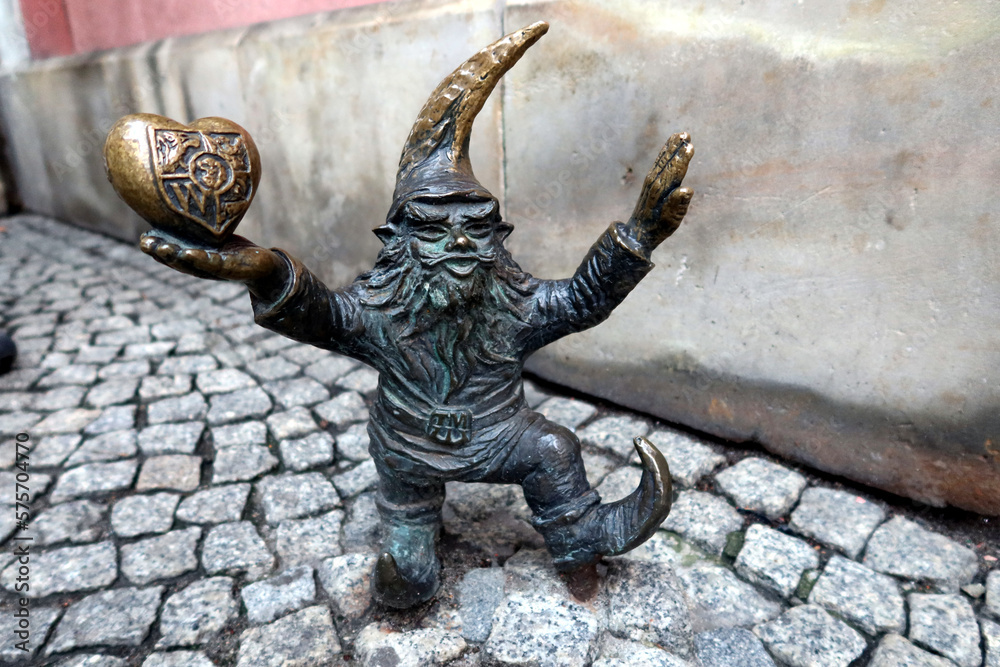 Wroclaw Dwarfs. The Wroclaw gnome holds the heart in his hand ...