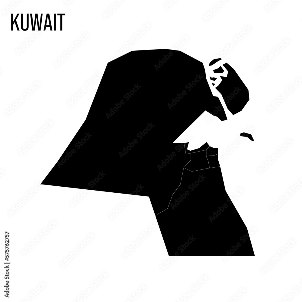 Kuwait political map of administrative divisions - governorates. Blank ...