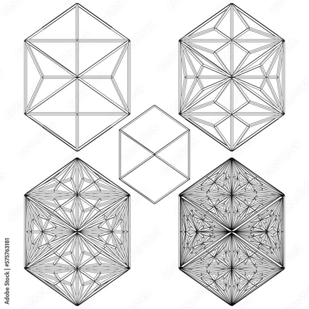 Polyhedron From The Simple To The Complicated Shape Vector ...
