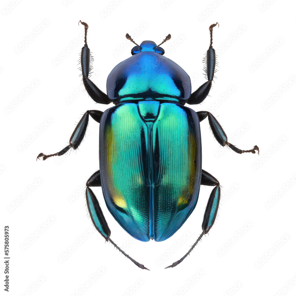 shiny blue beetle , isolated on transparent background cutout ...