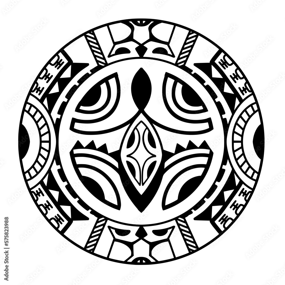 Polynesian circle tattoo design. Aboriginal samoan. Vector illustration ...