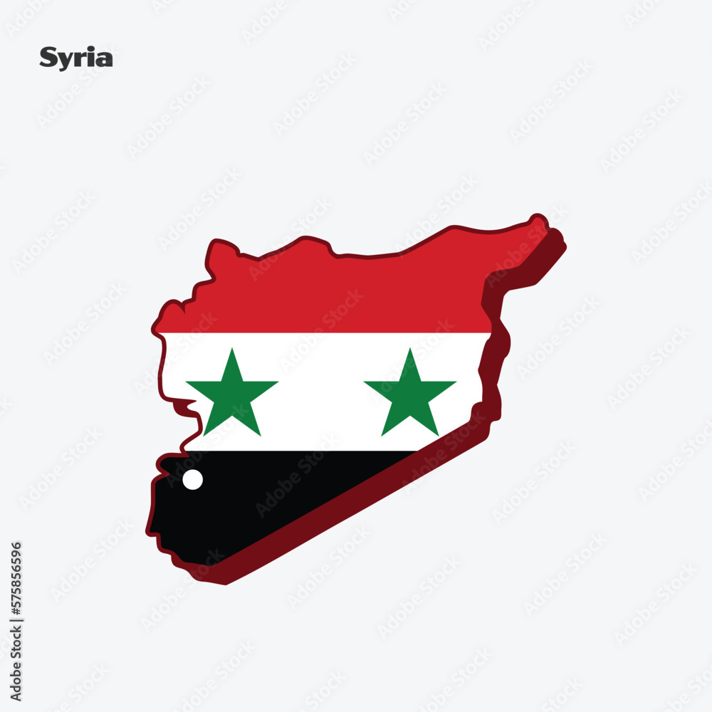 Syria Nation Flag Map Infographic Stock Vector | Adobe Stock