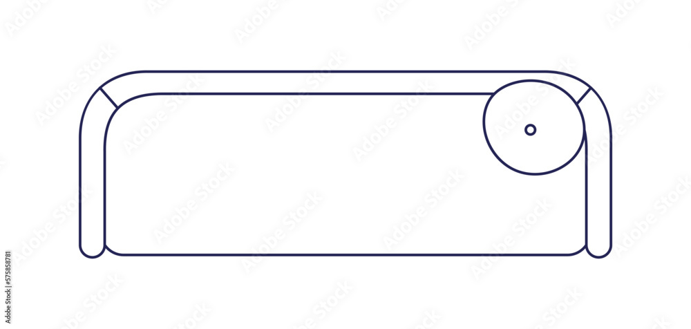 Outline sofa design, top above view. Straight couch with armrests ...