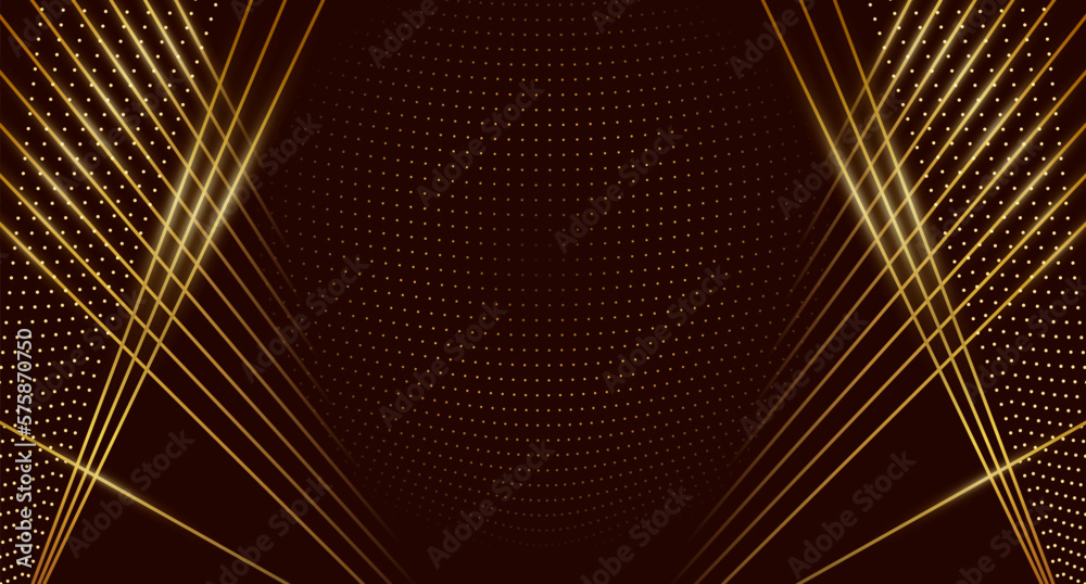 Red gold background, presentation stage template. Abstract backdrop for ...