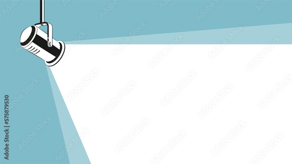 Spotlight black silhouette isolated on blue background. Lamp light ...