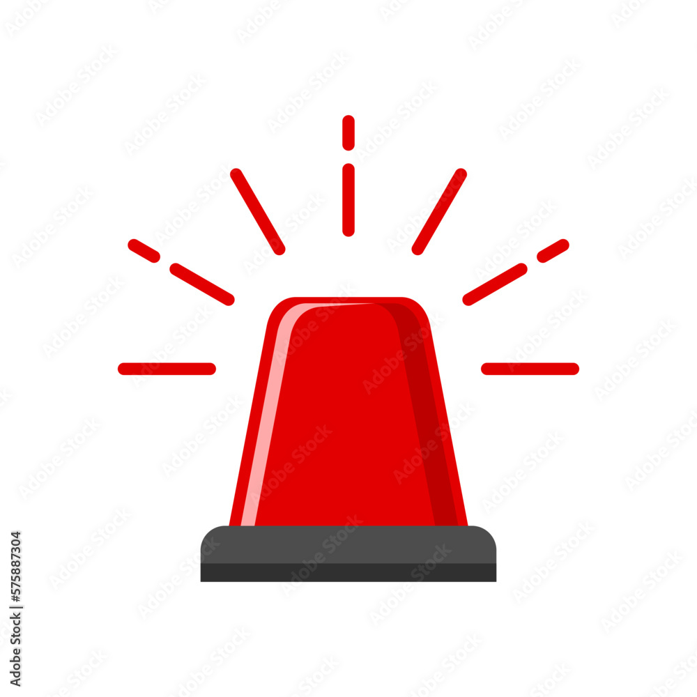 Red emergency light flashing. Police light. Fire alarm. Ambulance ...