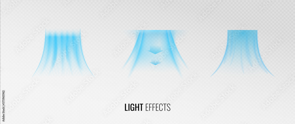 Air flow set of vector elements on a transparent background. Abstract ...