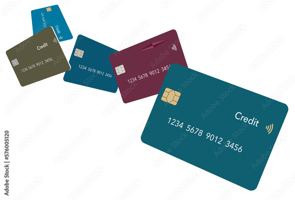 Here are realistic mock credit card or debit cards that are isolated on ...