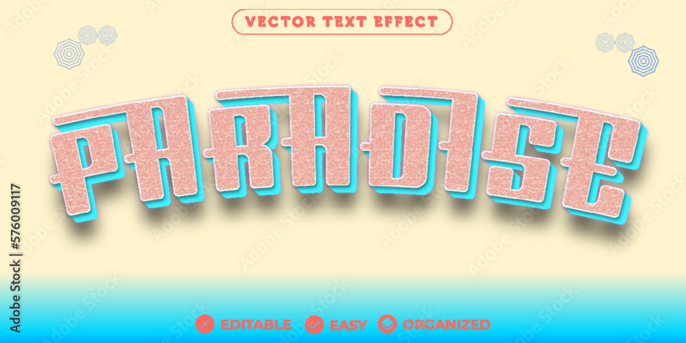 Paradise Text Effect,Fully Editable Font Text Effect Stock Vector ...
