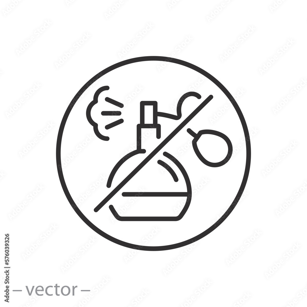 no scent icon, aroma free, smell absence concept, does not contain odor ...