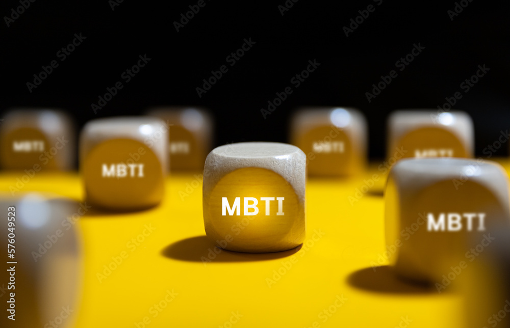 Four wooden blocks with the letter MBTI, Myers-Briggs Type Indicators ...