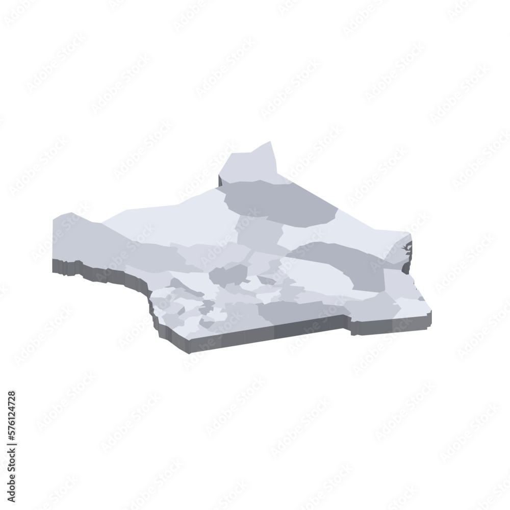 Kenya political map of administrative divisions - counties. 3D ...