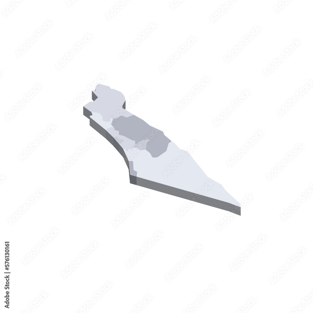 Israel political map of administrative divisions - districts, Gaza ...