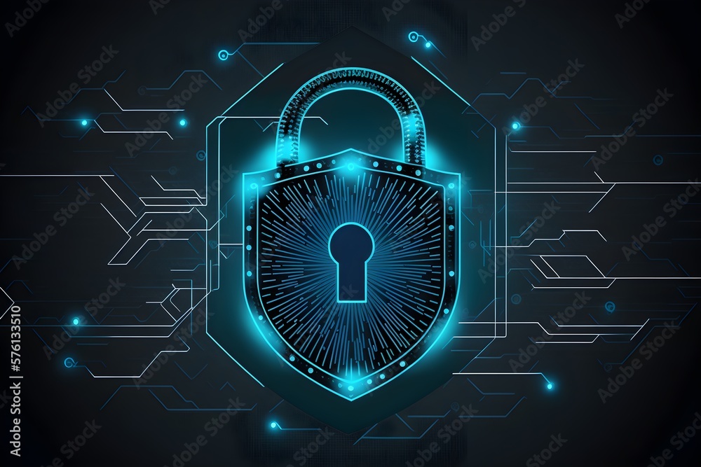 Wallpaper Illustration and background of cyber security data protection ...