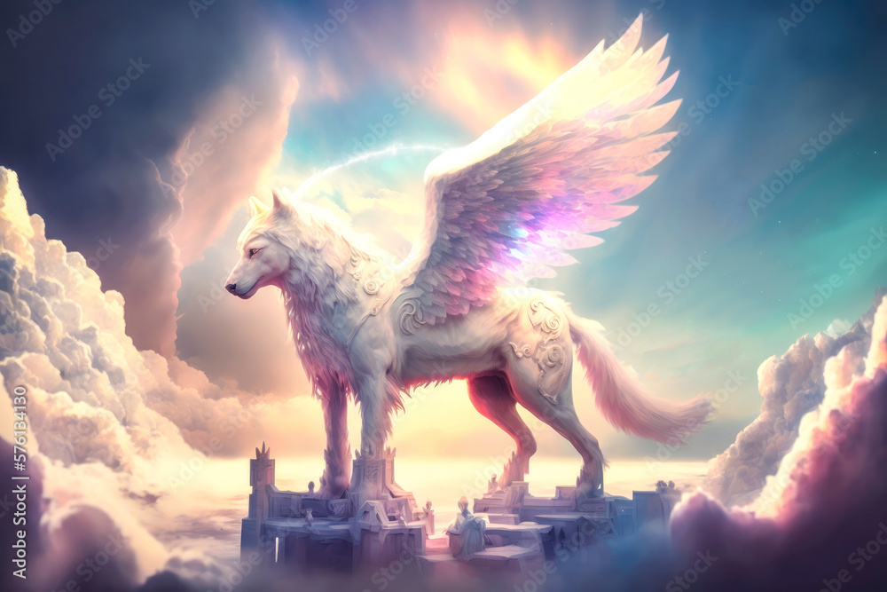 Powerful Epic Legendary dog in heaven. Spiritual Animal Awakening ...
