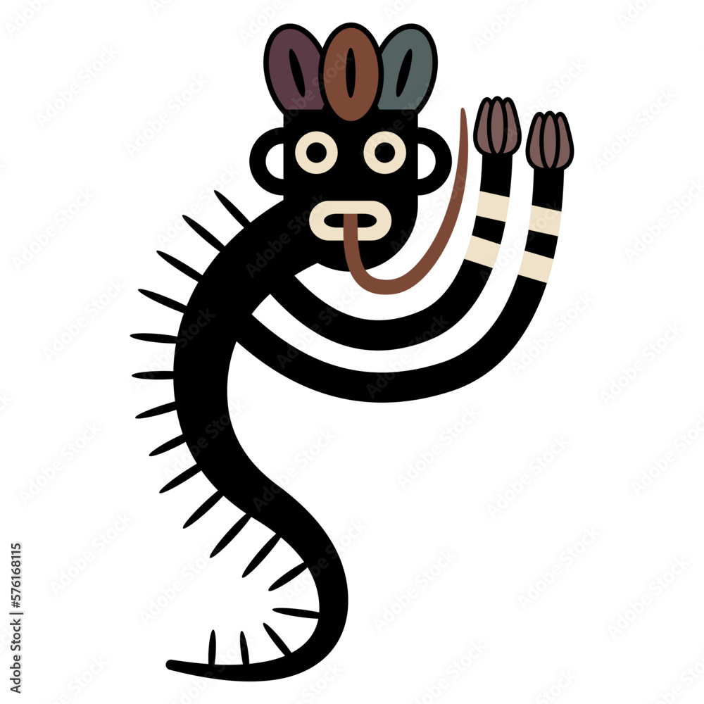 Fantastic creature from Nazca pottery. Native American art of ancient ...