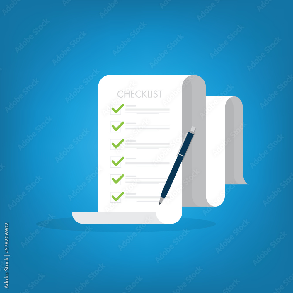 Check list document, paper check list and to do list with checkboxes ...