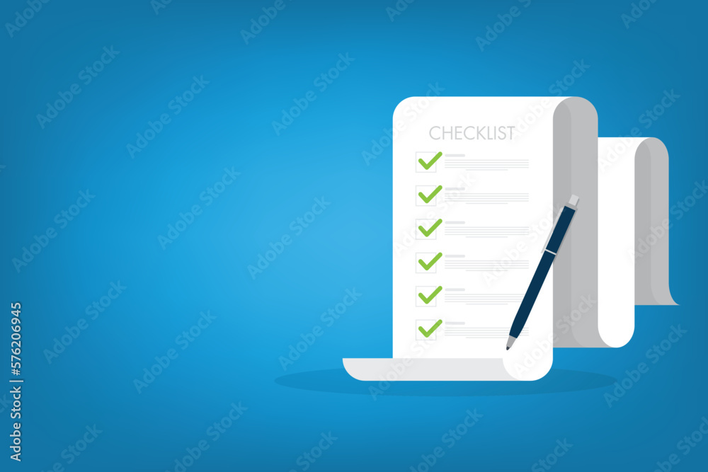 Check list document, paper check list and to do list with checkboxes ...