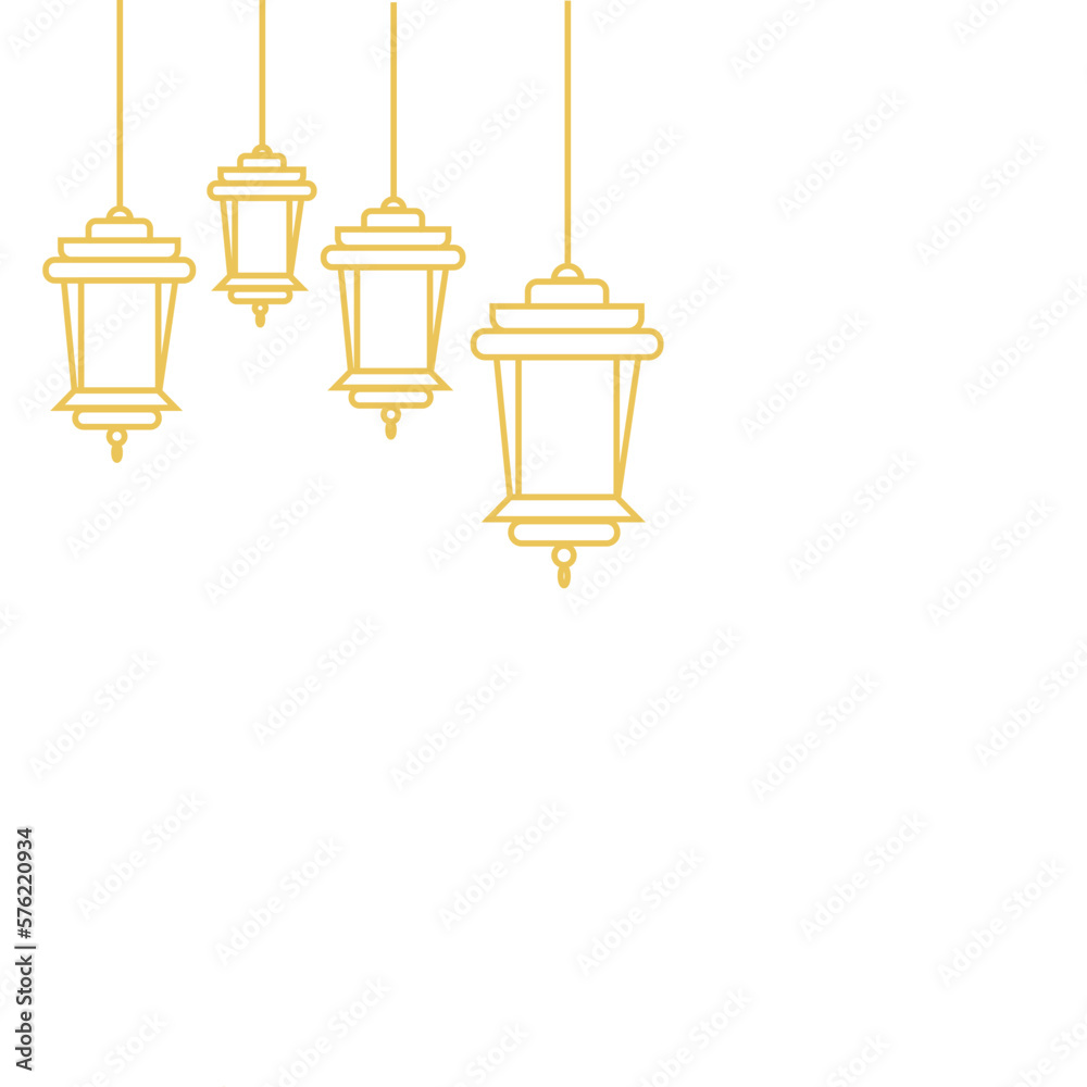 Flat Islamic Lantern Corner Stock Vector | Adobe Stock