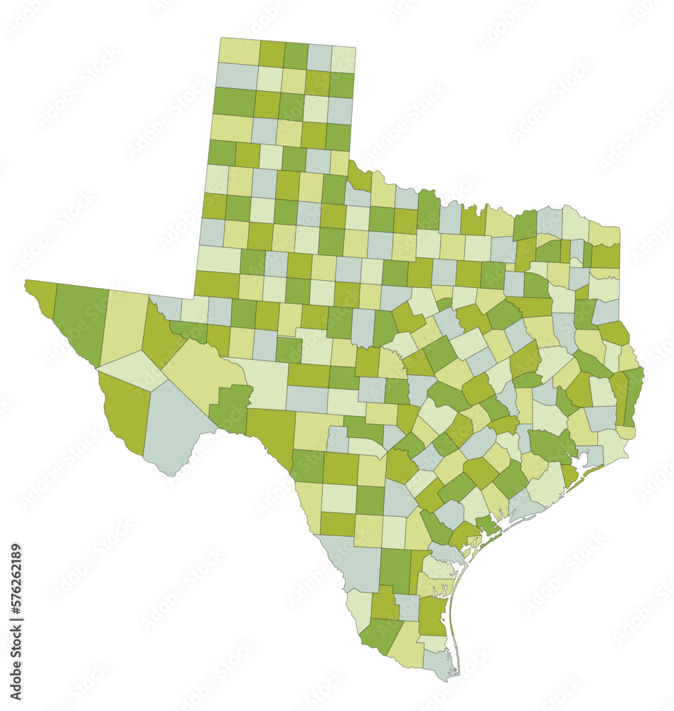 Highly detailed editable political map with separated layers. Texas ...