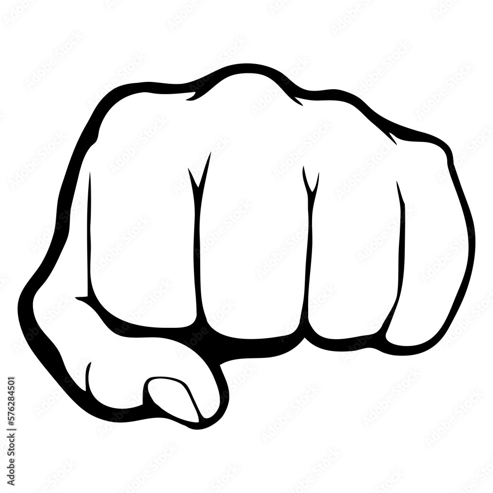 Ilustración de Stock Silueta aislada de puño cerrado con líneas | Adobe ...