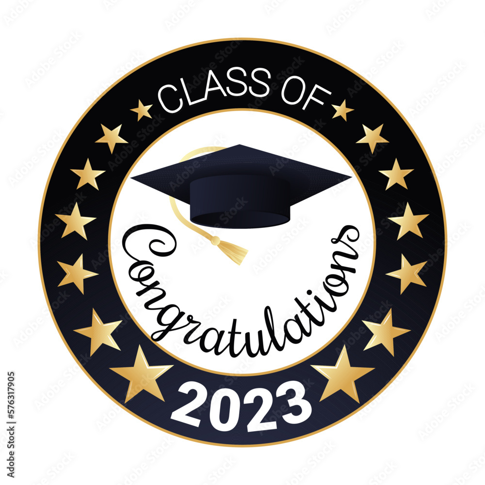 Class of 2023. Congratulations graduates logo design. Graduation design ...