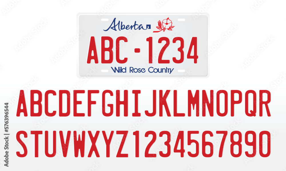 Alberta License Plate, Canadian License Plate Mockup Template with ...