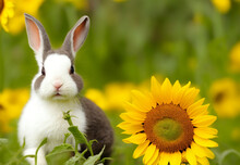Sunflower Rabbit Free Stock Photo - Public Domain Pictures