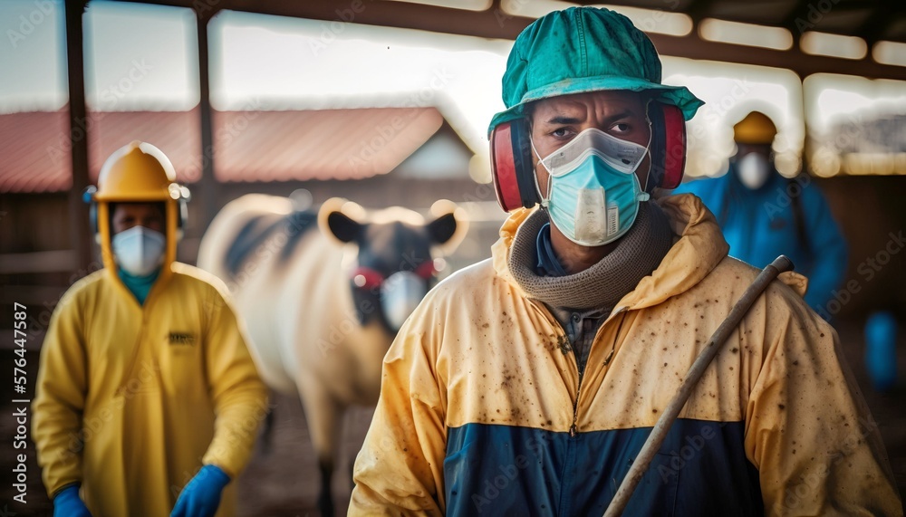Stock-Illustration „eople wearing personal protective equipment or PPE ...