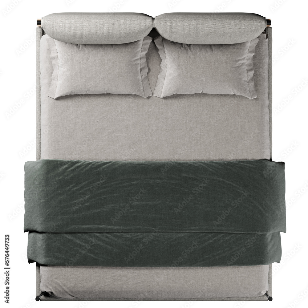 Top view of double bed with headboard Stock Photo | Adobe Stock