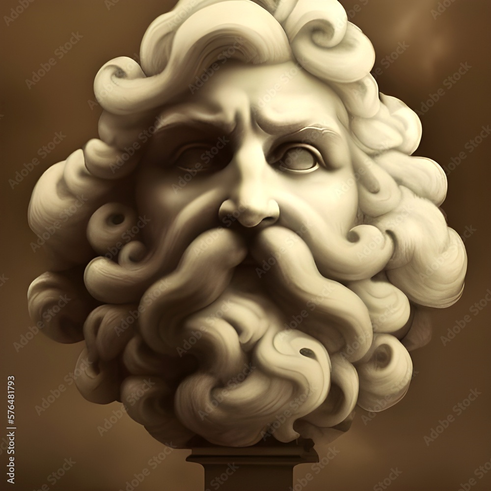 Stock-Illustration „Generative AI image featuring a chiseled white ...