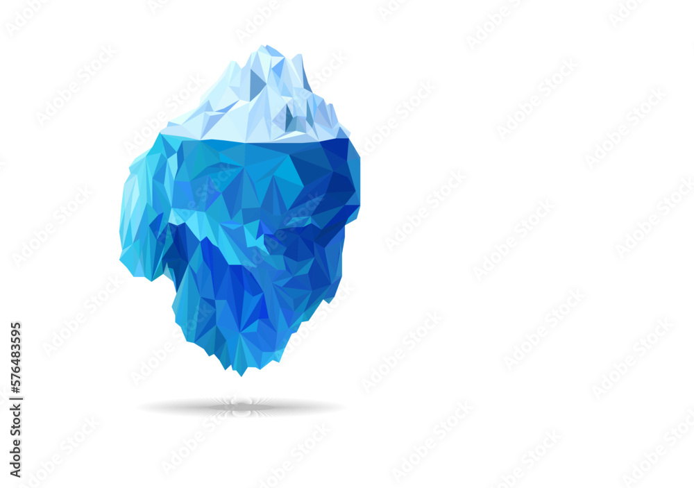 Flat Ice berg mountain polygon icon vector Stock Vector | Adobe Stock
