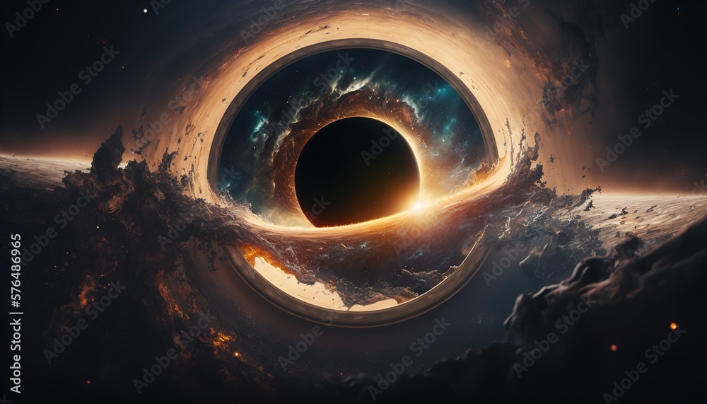 super realistic futuristic black hole, destroyed planet wallpaper ...