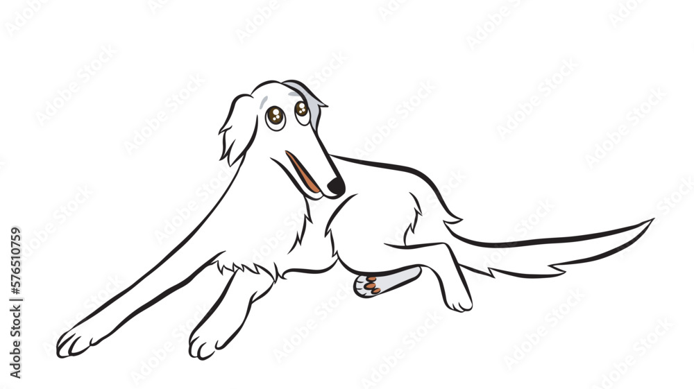 White cute borzoi dog meme. Illustration of cartoons of the dog whose ...