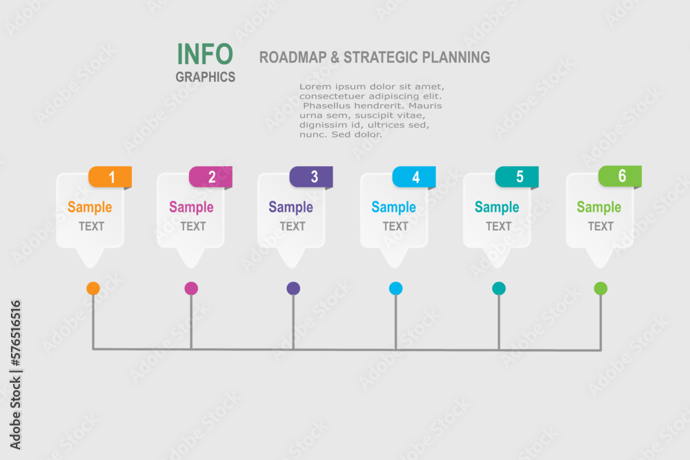 Infographic template for business plan ,strategy, roadmap. 6 Steps ...