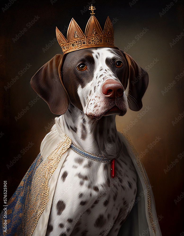 Royal Portrait of a German Shorthaired Pointer Dressed Like a British ...