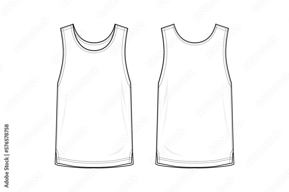 Singlet templates design front and back view vector illustration Stock ...