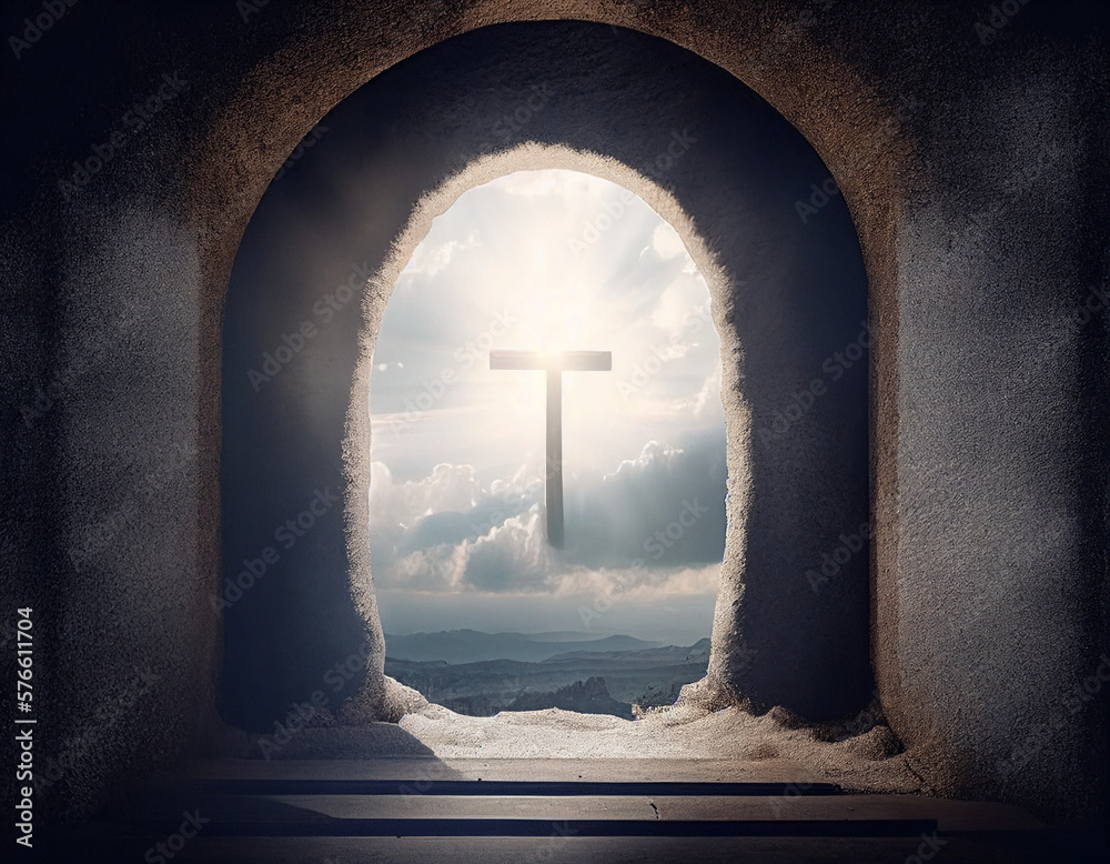 Good Friday, Easter, Crucifixion and Resurrection Concept.Jesus rose ...